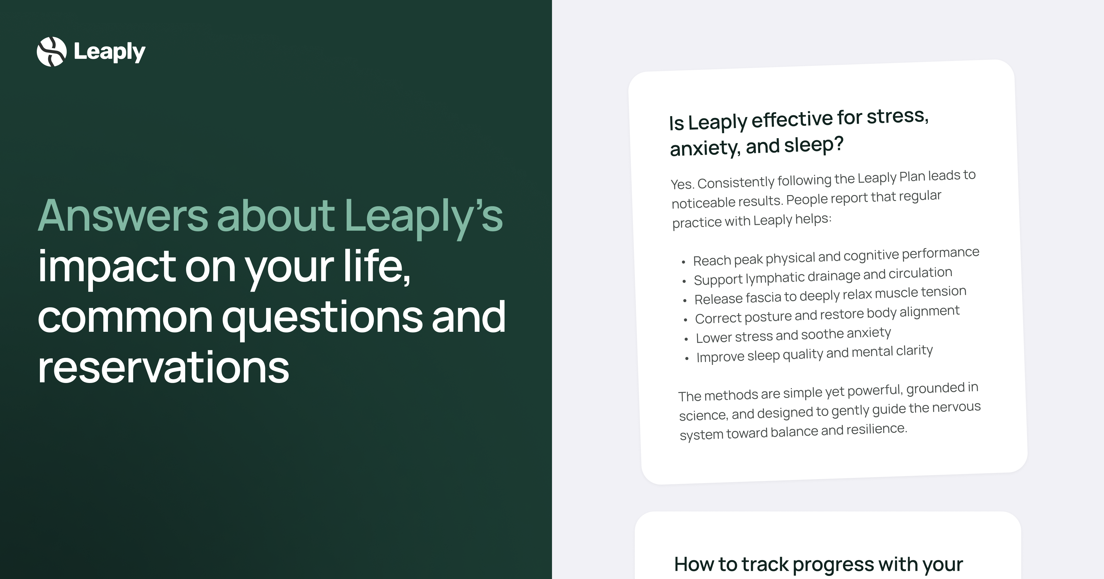 Leaply FAQ | Answers About Plans, Safety & Results